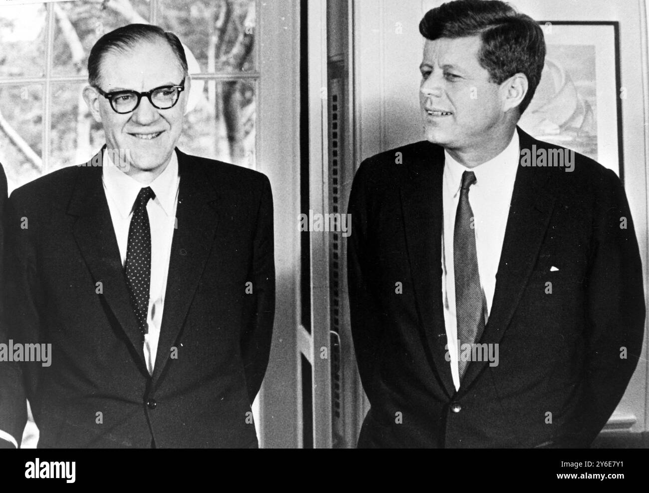 US AMERICAN PRESIDENT JOHN F KENNEDY WITH ROGER BLOUGH IN NEW YORK ; 17 ...