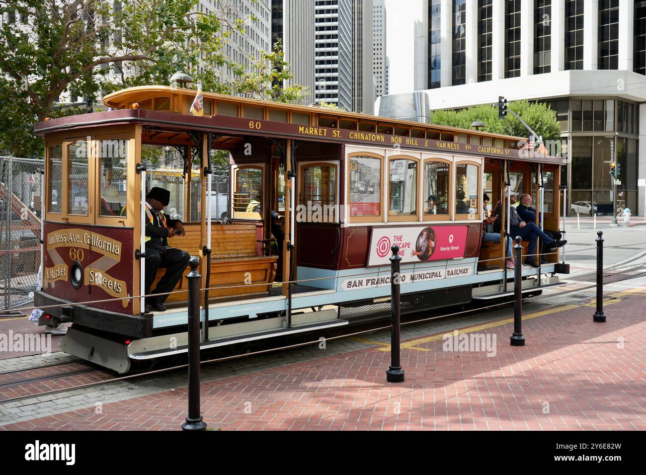 Van Ness Ave and Market Street traditional cable car tram Stock Photo ...