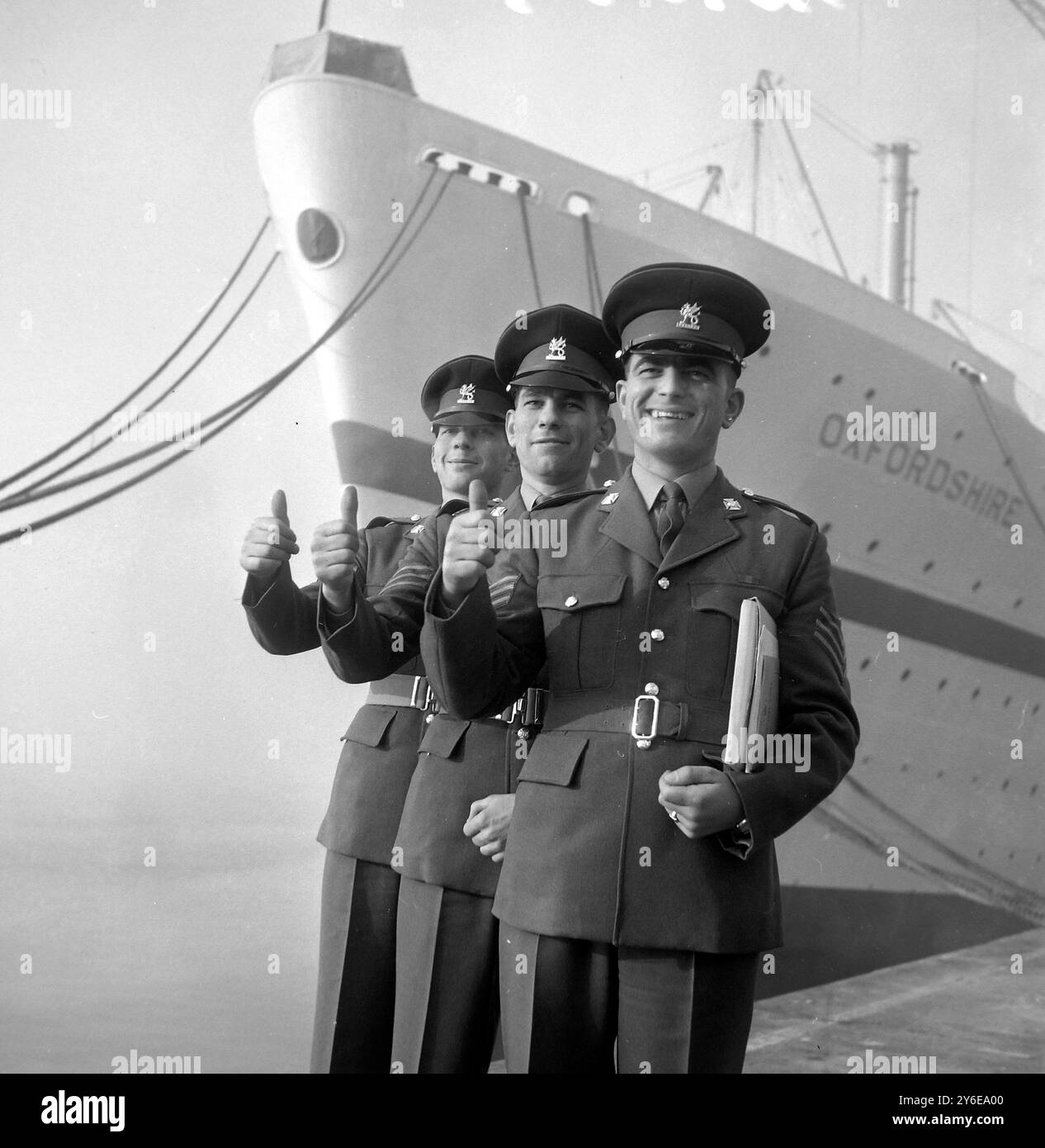 BRITISH ARMY SIMPSON BROTHERS ON BOARD OXFORDSHIRE ; 4 DECEMBER 1962 ...