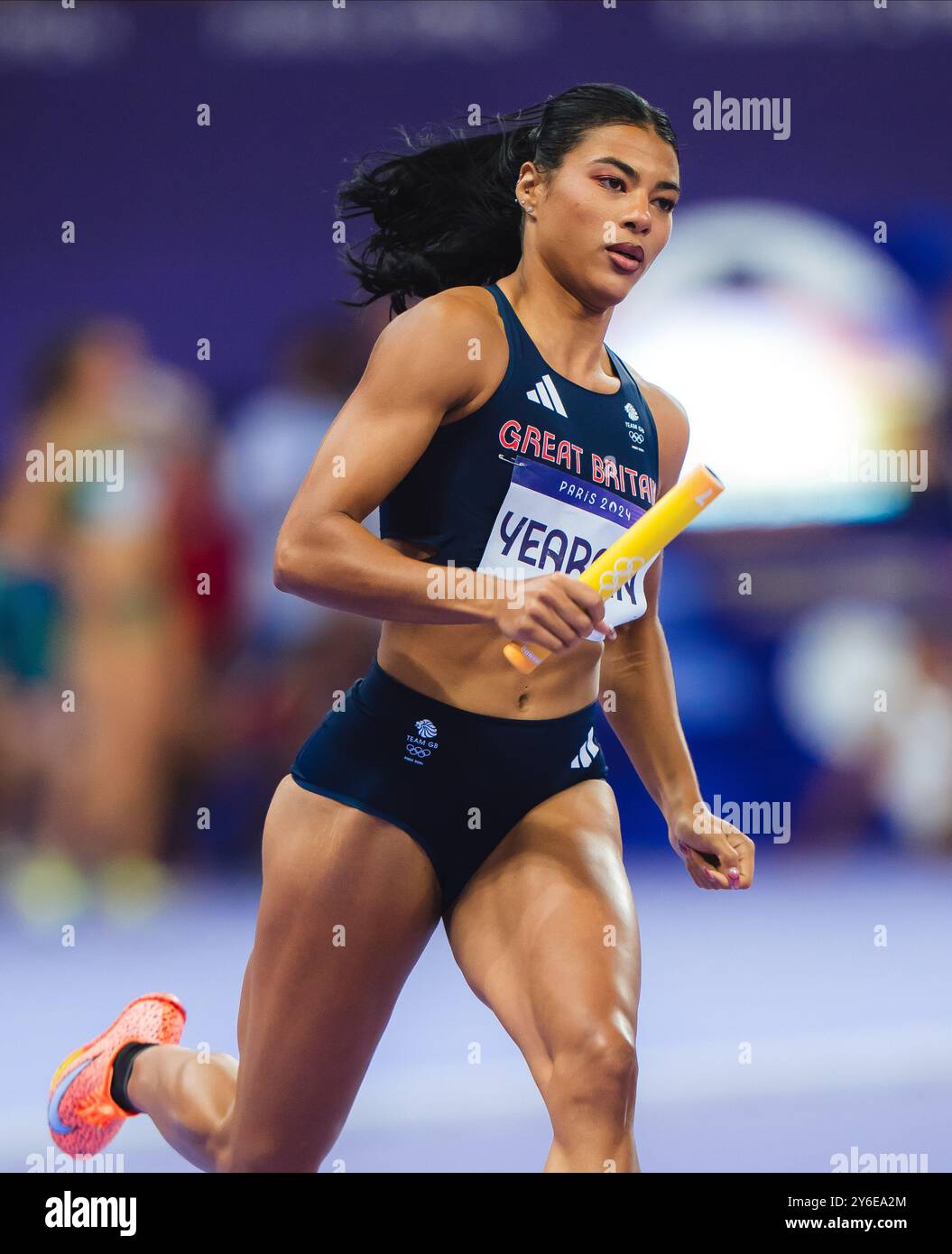 Nicole Yeargin participating in the 4X400 meters relay at the Paris ...