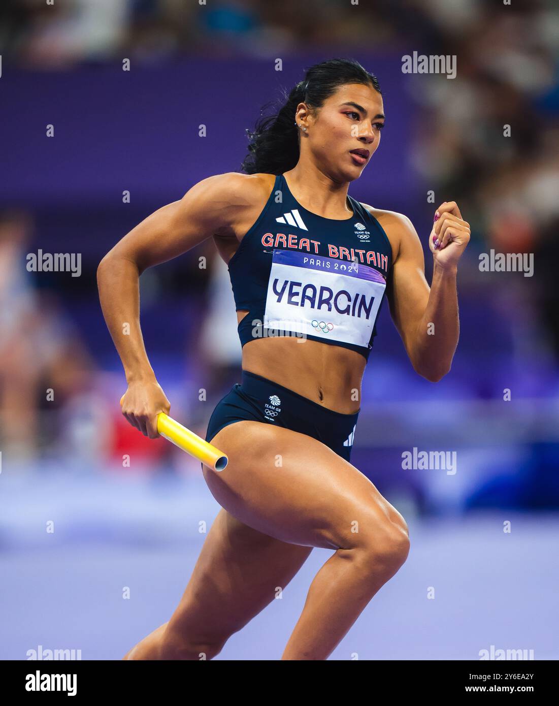 Nicole Yeargin participating in the 4X400 meters relay at the Paris ...