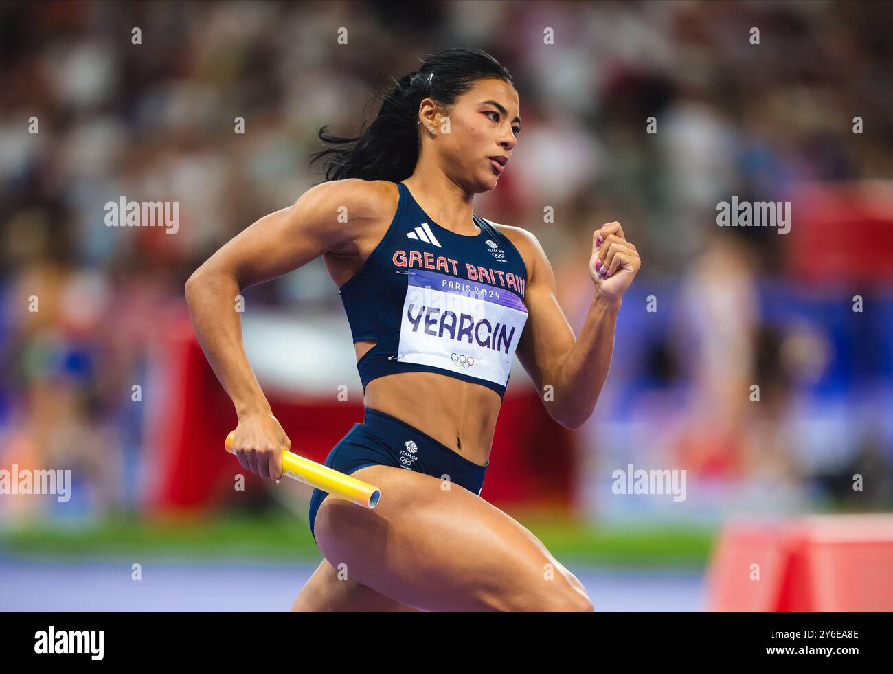 Nicole Yeargin participating in the 4X400 meters relay at the Paris ...