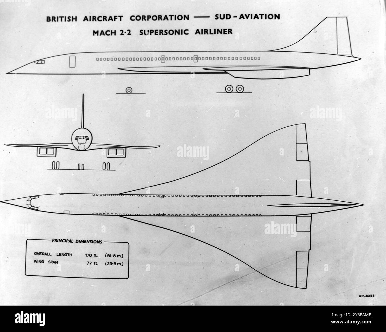 AVIATION DIAGRAMS OF BROADSIDE OF CONCORDE ; 30 NOVEMBER 1962 Stock ...