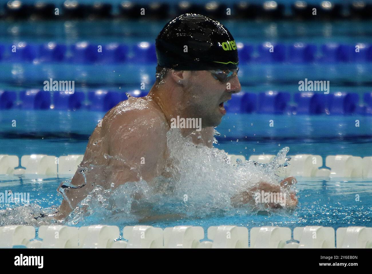 Artem ISAEV (SB9) competing as a NPA in the Para Swimming Men's 100m Breaststroke - SB9 Heats at ...