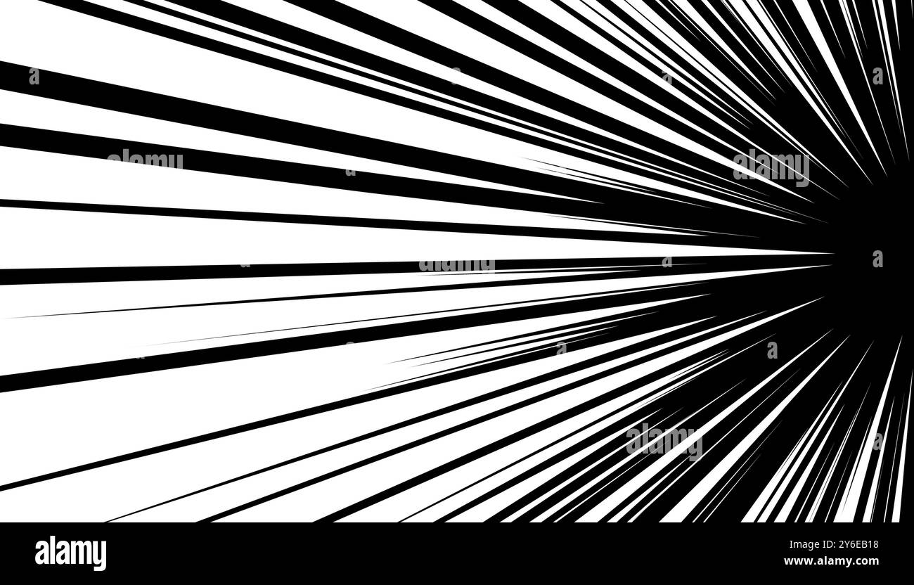 Comic strip radial motion lines. Anime comics book super hero speed ...