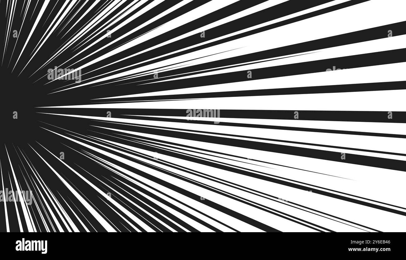 Comic strip radial motion lines. Anime comics book super hero speed ...