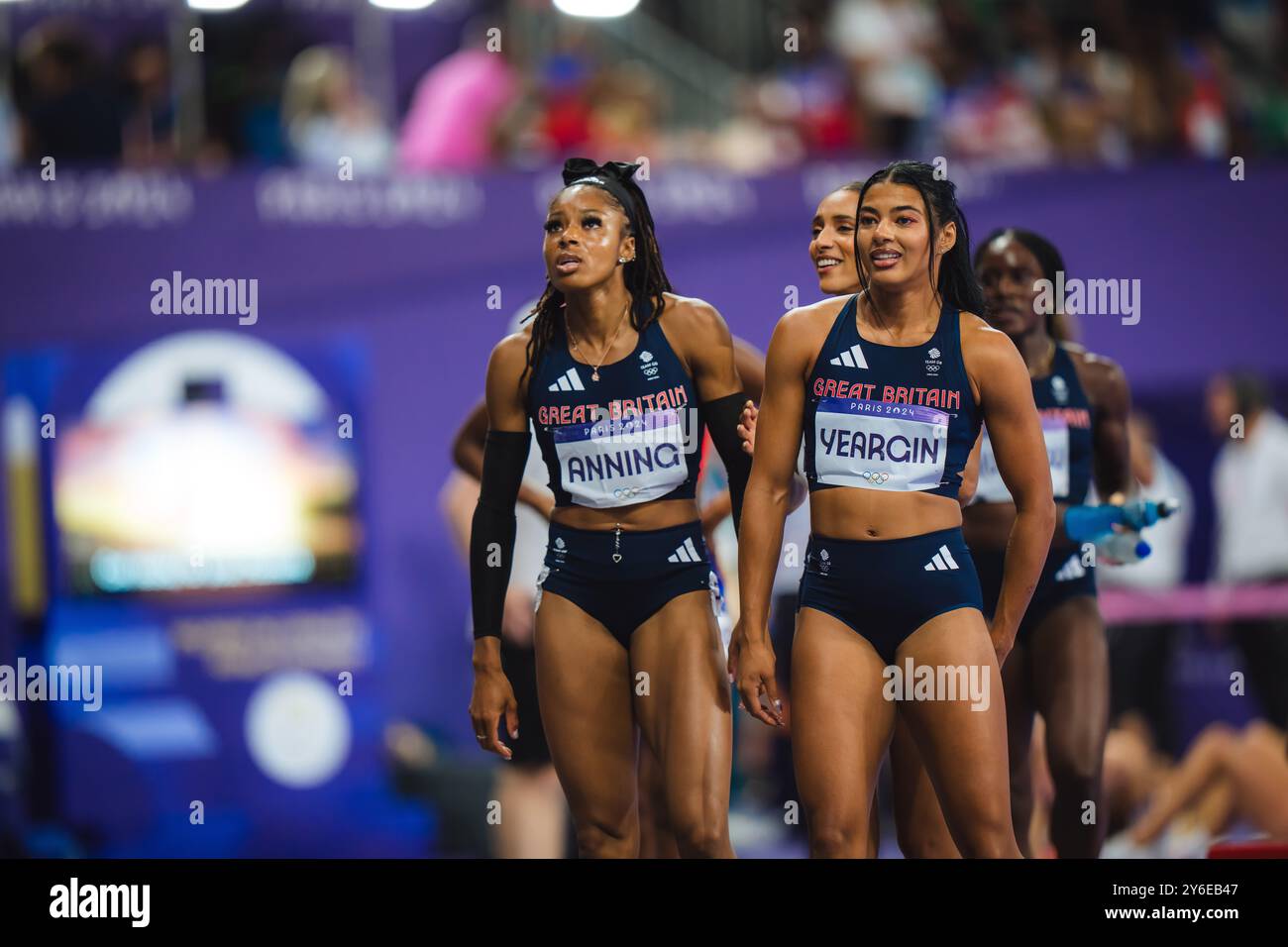 Nicole Yeargin participating in the 4X400 meters relay at the Paris ...