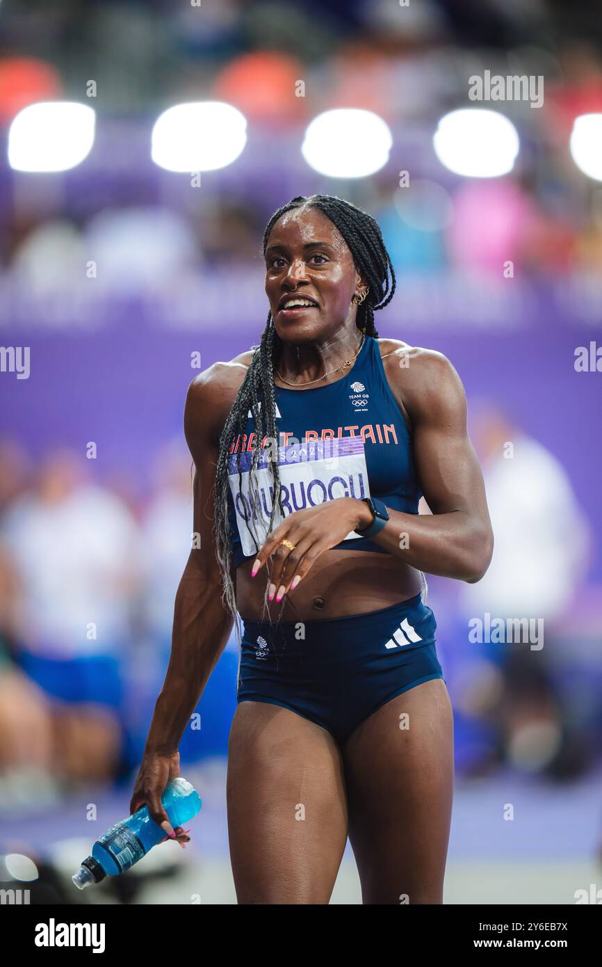 Victoria Ohuruogu participating in the 4X400 meters relay at the Paris ...