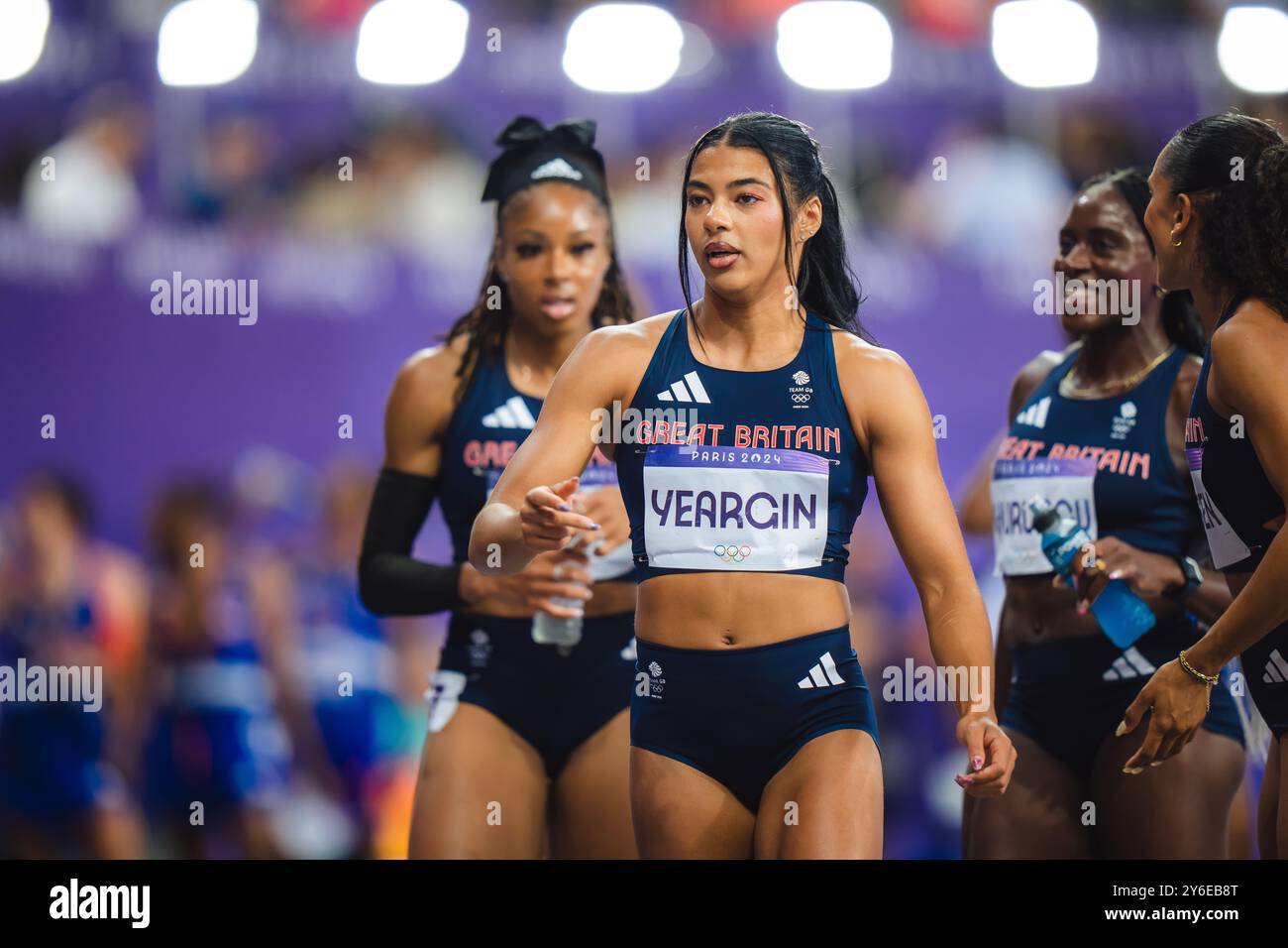 Nicole Yeargin participating in the 4X400 meters relay at the Paris ...