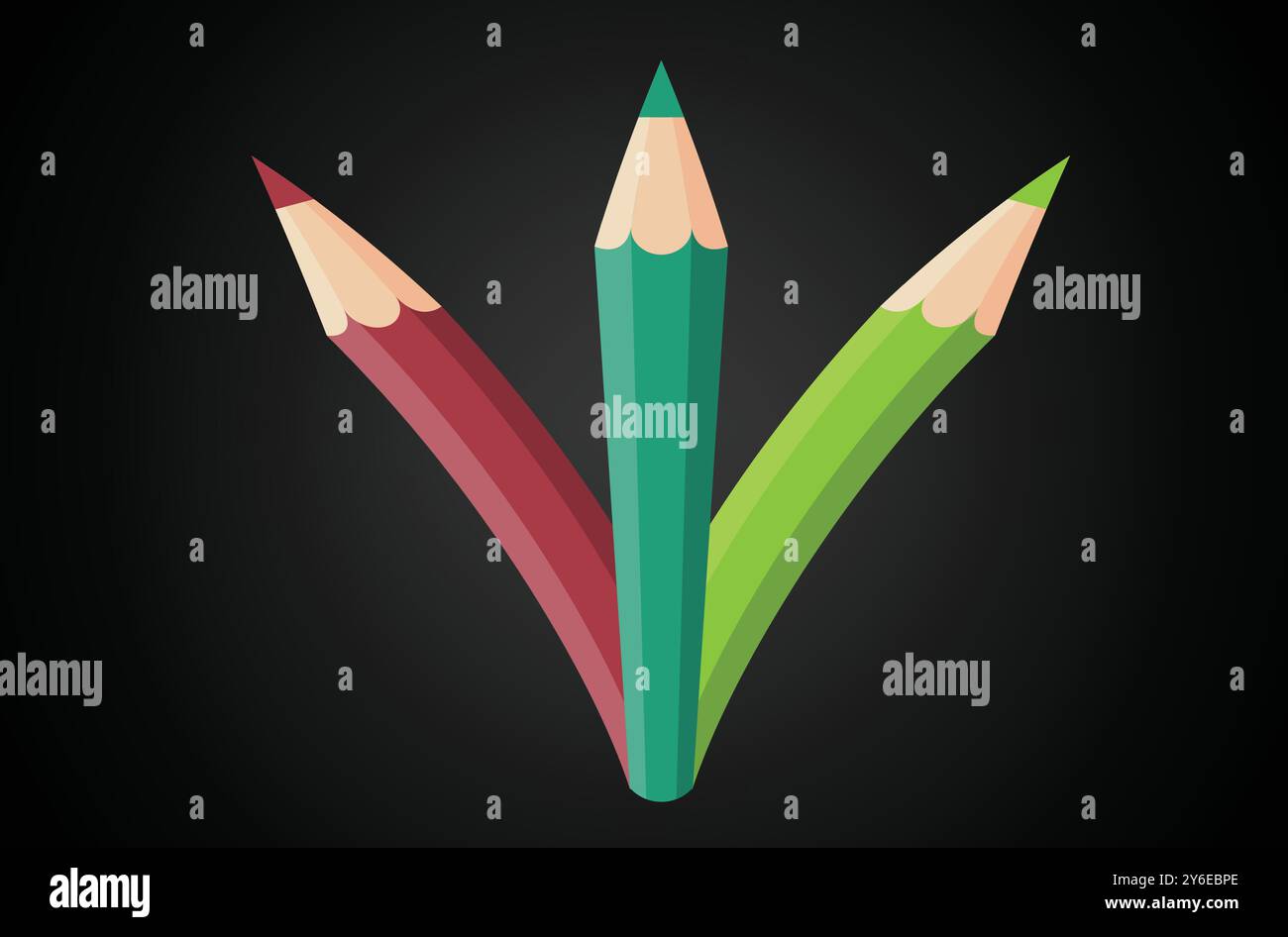 Set of Color Pencils - Stationery Design - Back to School Design Stock ...