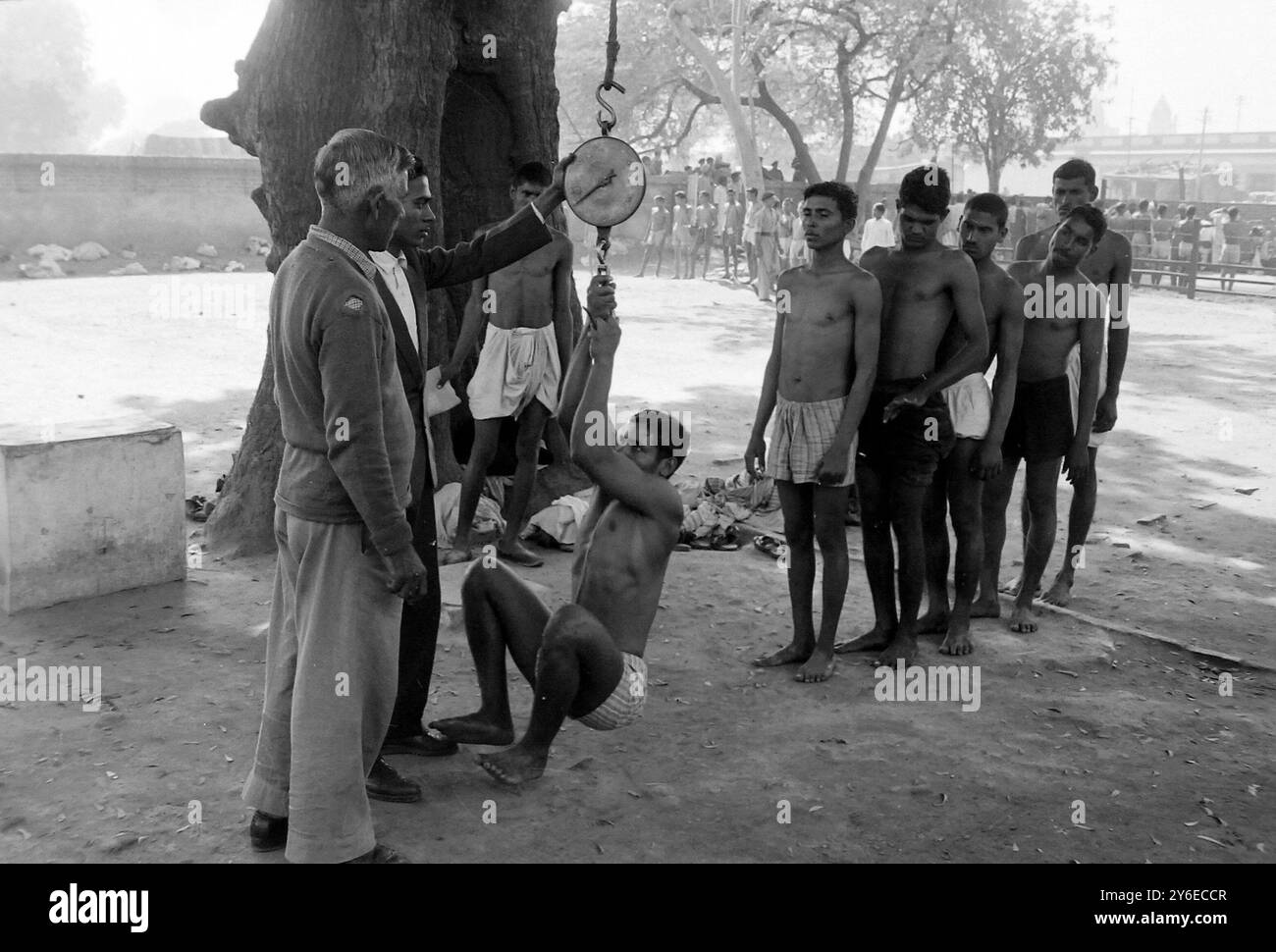ARMY RECRUITS AWAIT PHYSICAL EXAMINATION IN NEW DELHI ; 16 NOVEMBER ...