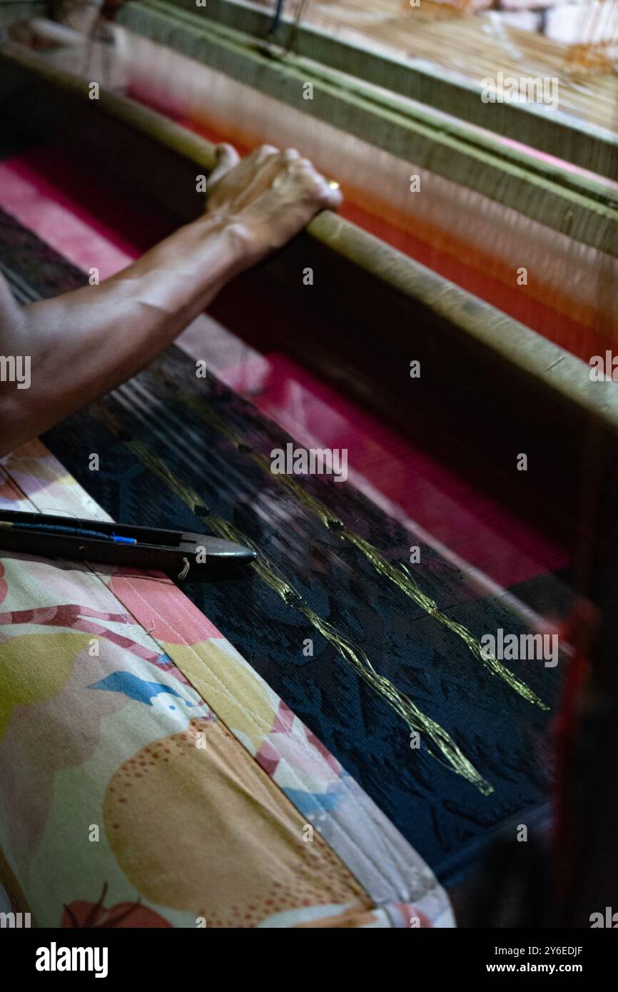 Traditional handmade weaving technique, handloom. Bangladesh Stock ...