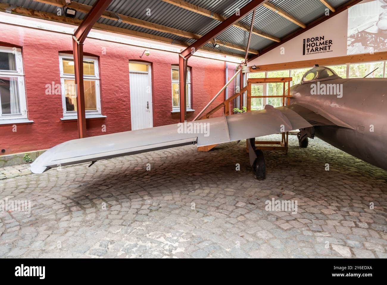 Cold War era aircraft at the Bornholm tower Museum on the Island of ...