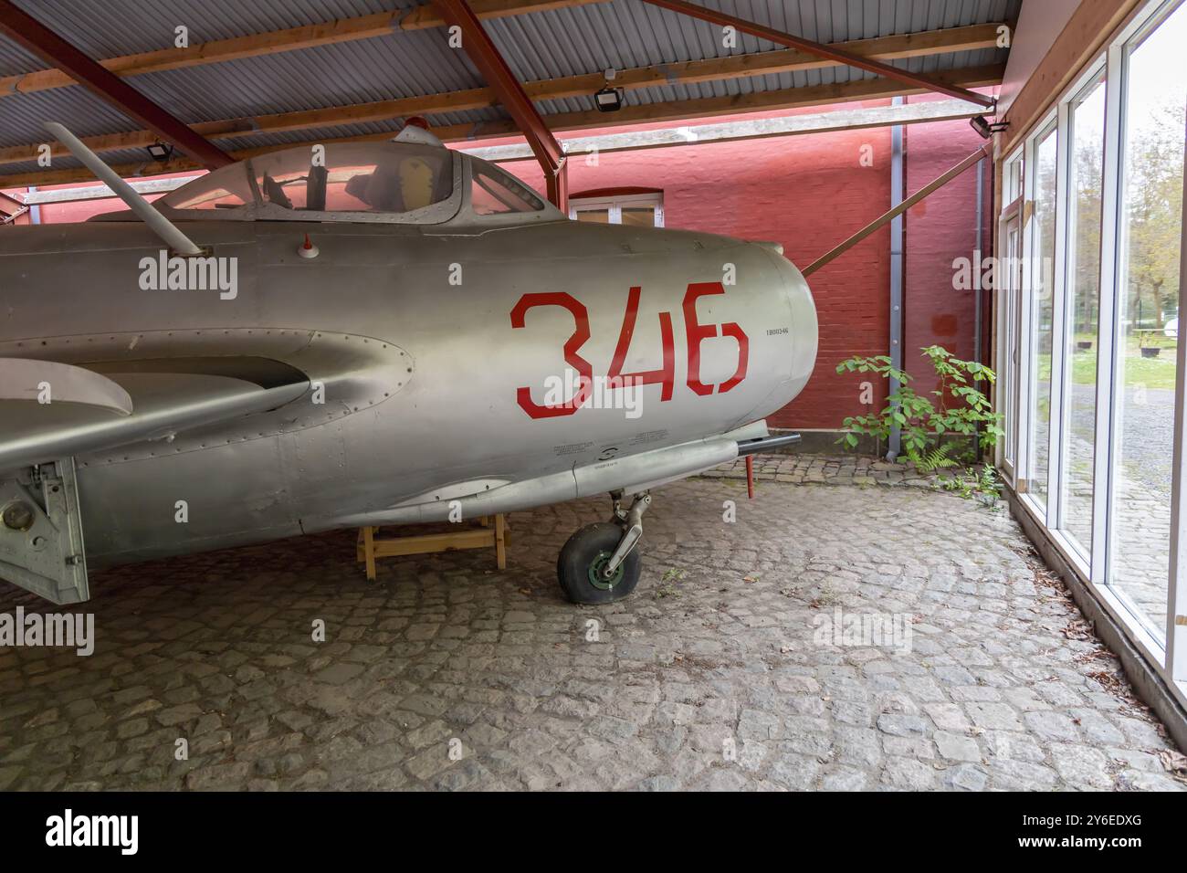 Cold War era aircraft at the Bornholm tower Museum on the Island of ...