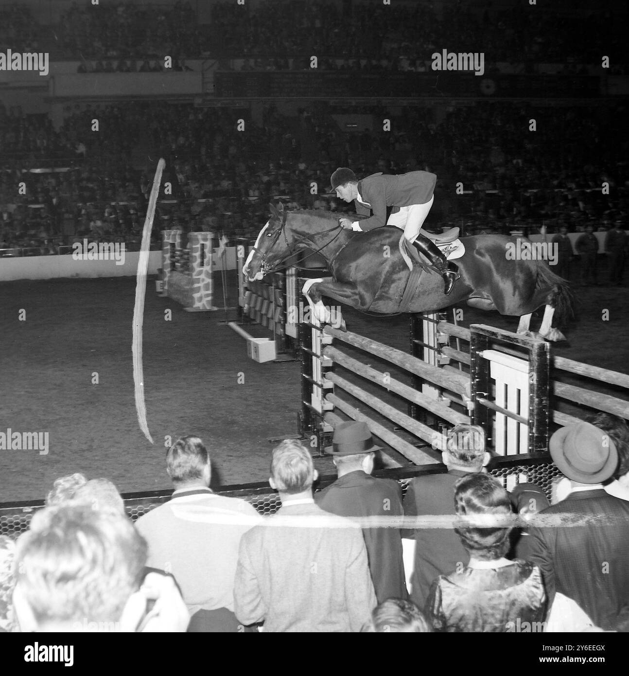 HORSE JUMPING BARKER DAVID RIDING MR SOFTEE ; 6 NOVEMBER 1962 Stock ...