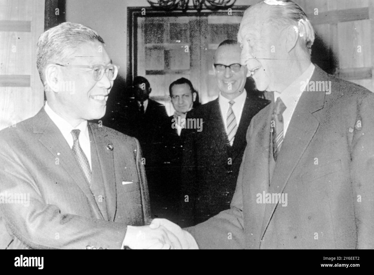 WEST GERMAN CHANCELLOR KONRAD ADENAUER WITH JAPANESE PREMIER HAYATO ...