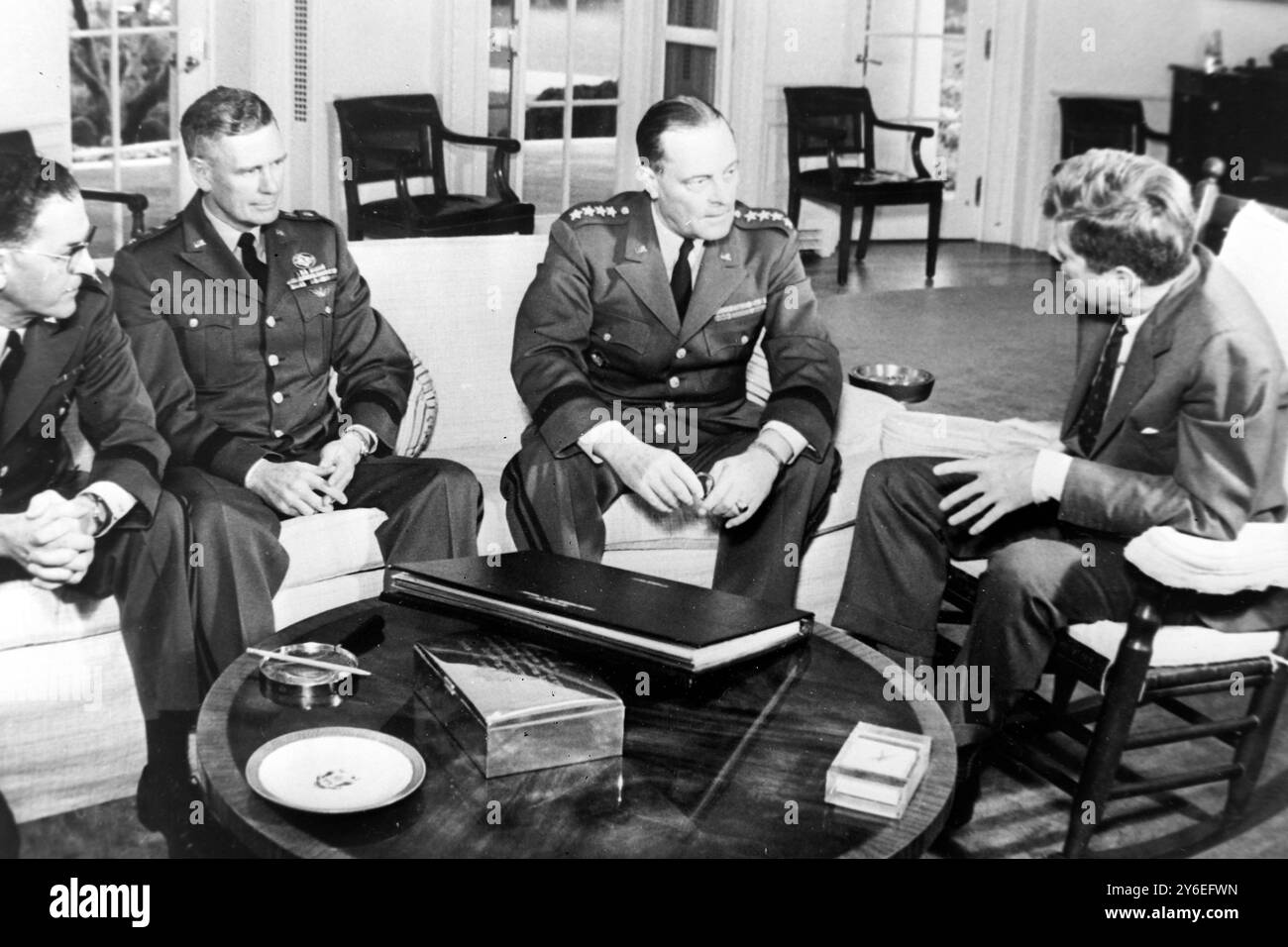 US AMERICAN PRESIDENT JOHN F KENNEDY WITH GENERAL WHEELER E AND PARKER ...