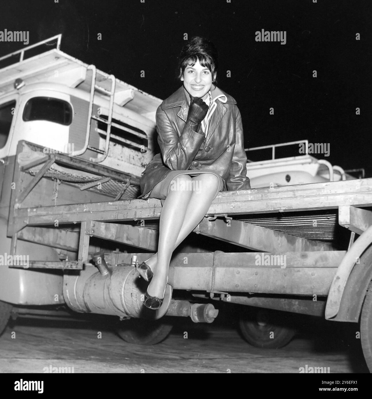 MAGDA MICHAILIDES MISS CYPRUS AT LONDON AIRPORT / ; 31 OCTOBER 1962 ...