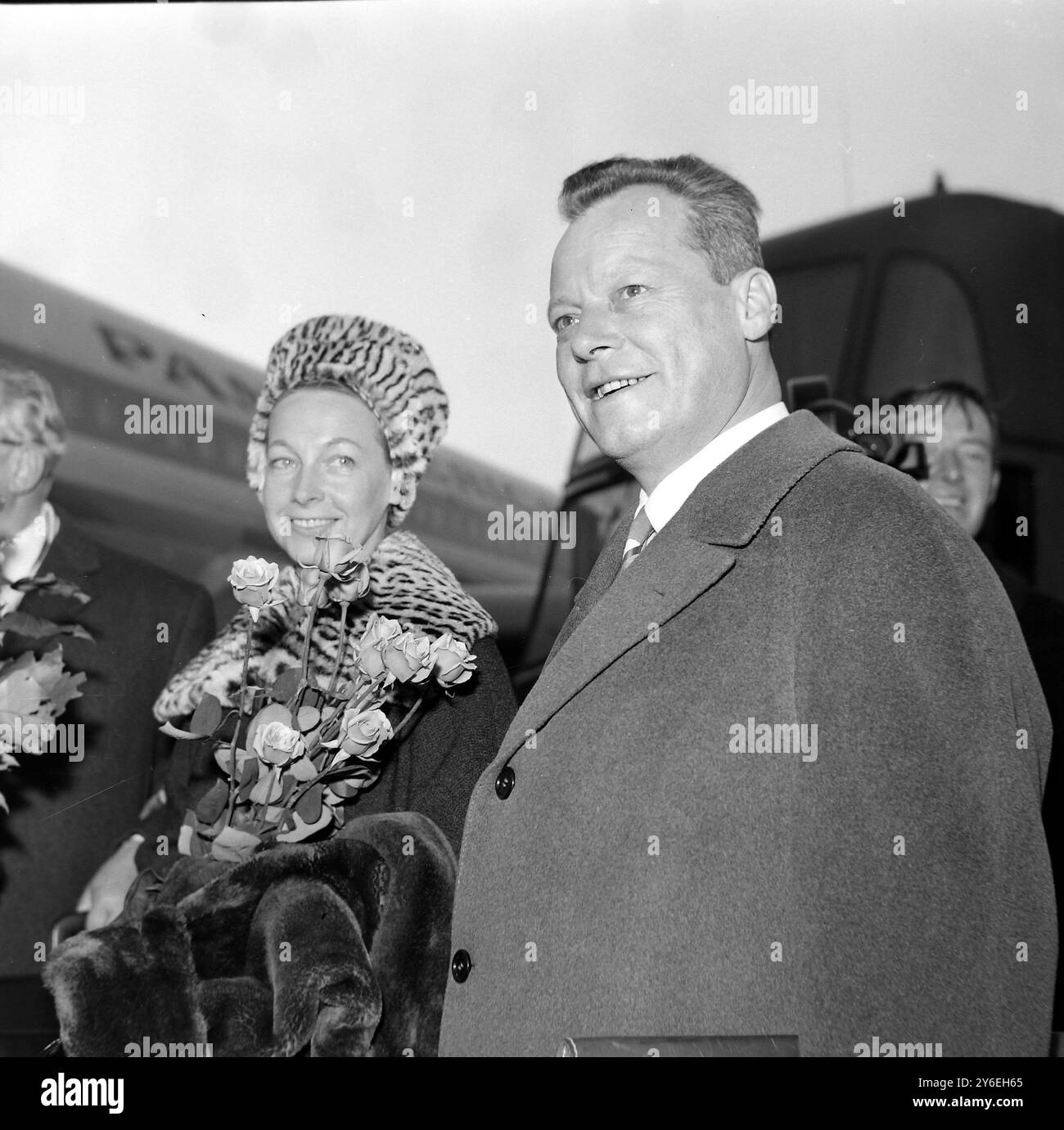 WEST BERLIN MAYOR WILLY BRANDT WITH WIFE AT LONDON AIRPORT / ; 31 ...