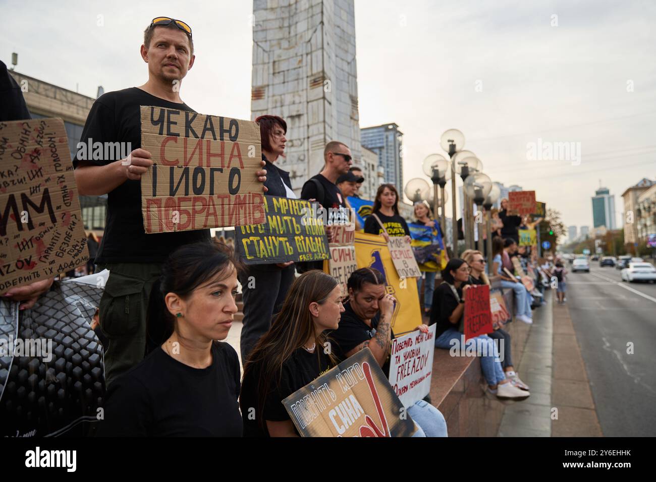 Large group of Ukrainian people demonstrating for release of all ...