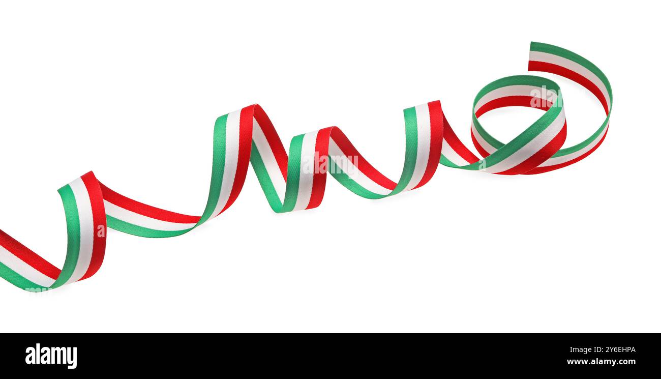 Ribbon with Italy flag pattern isolated on white Stock Photo - Alamy