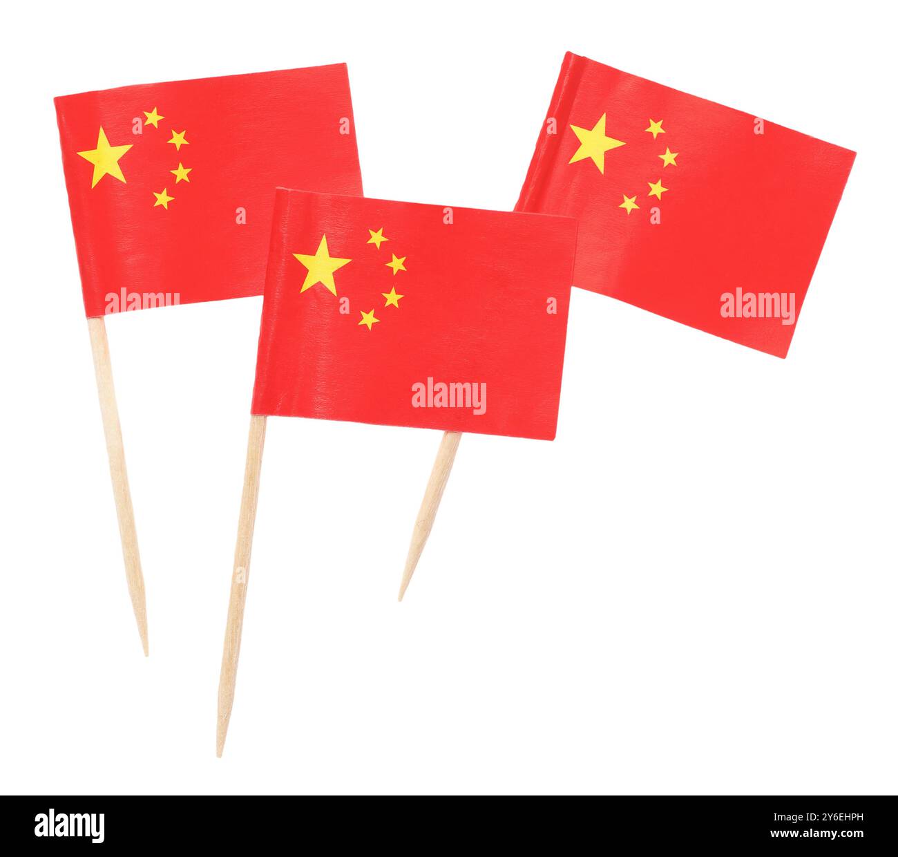 Small paper flags of China isolated on white Stock Photo - Alamy