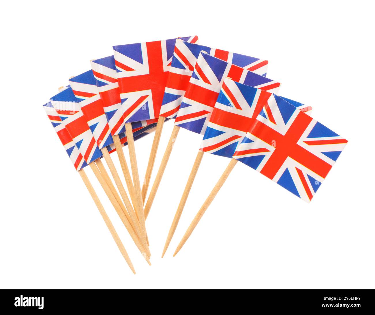 Small paper flags of United Kingdom isolated on white Stock Photo - Alamy