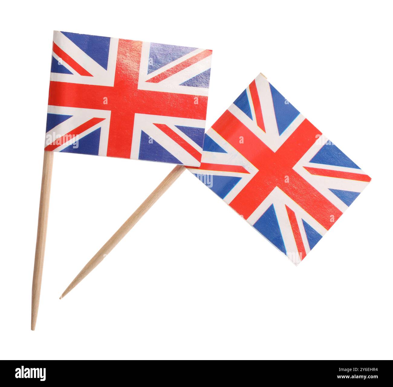 Small paper flags of United Kingdom isolated on white Stock Photo - Alamy