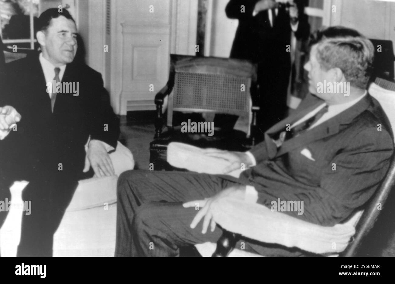 US AMERICAN PRESIDENT JOHN F KENNEDY WITH ANDREI GROMYKO AT WHITE HOUSE ...
