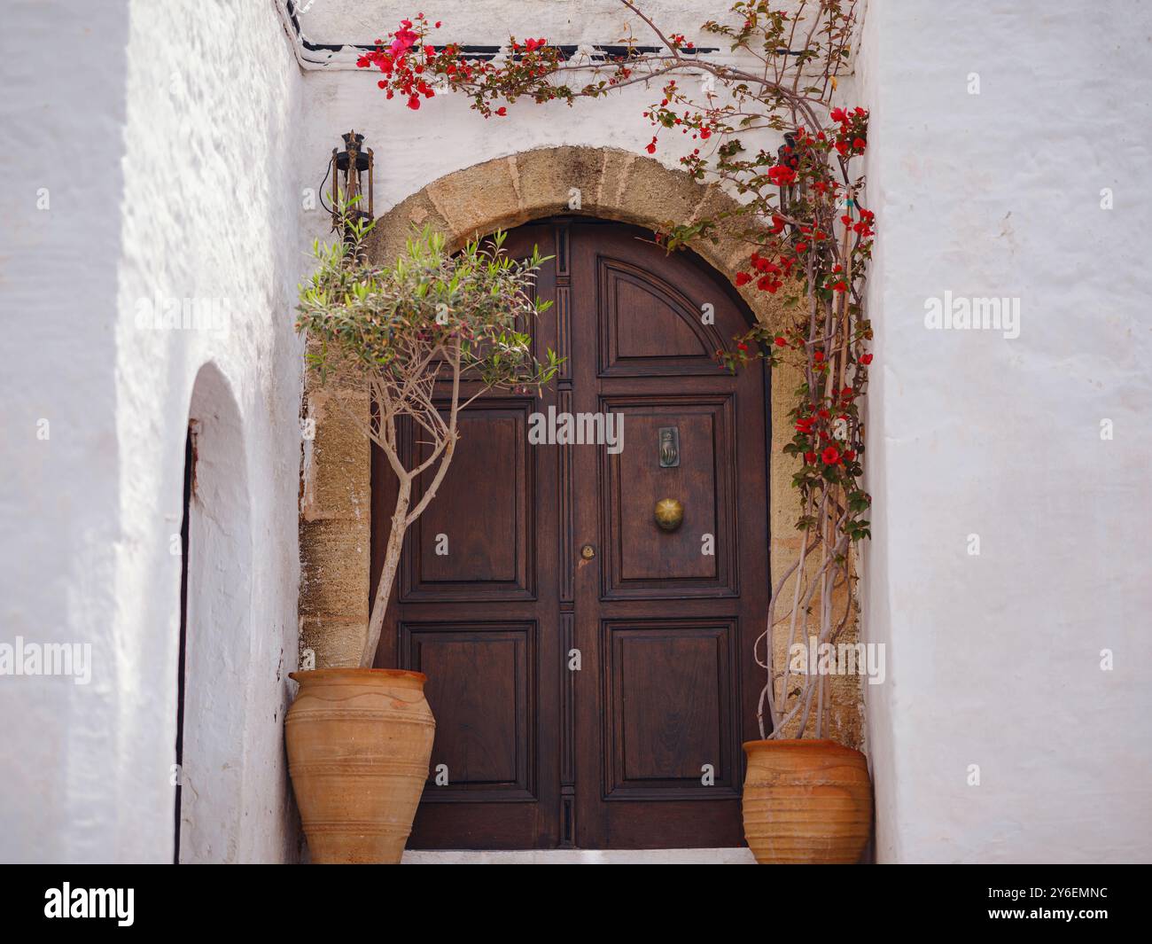 travel to city of Lindos on island of Rhodes, Greece. Details of ...