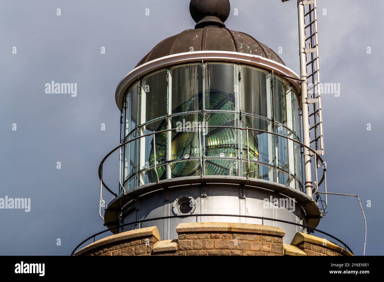 Dome of Kullen lighthouse with Fresnel lens, Naturum Kullaberg, Skåne ...