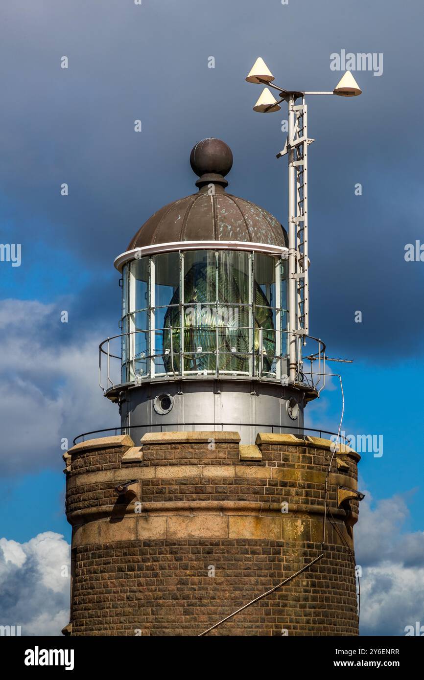 Top of Kullen lighthouse with Fresnel lens, Naturum Kullaberg, Skåne ...