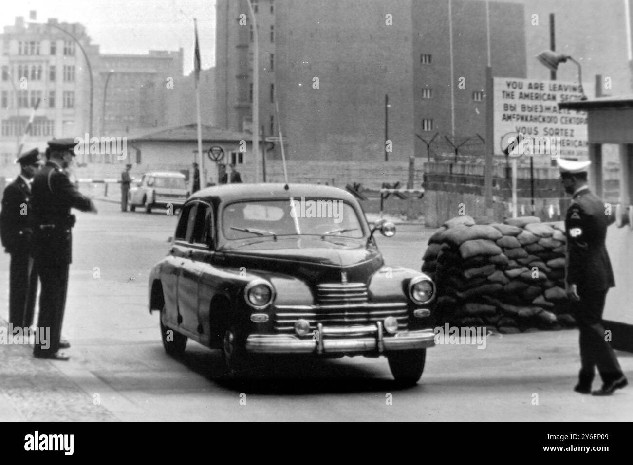 Car border checkpoint Black and White Stock Photos & Images - Alamy