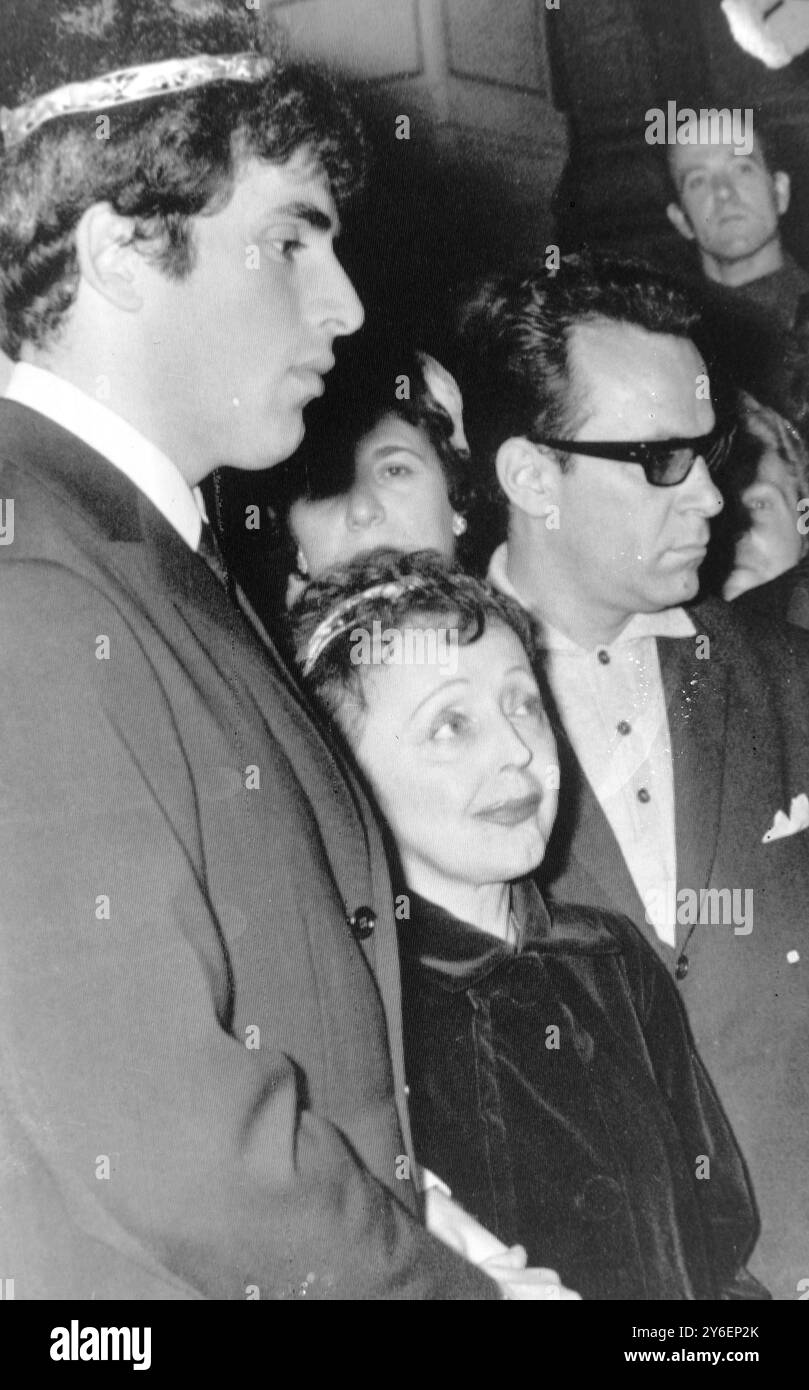 FRENCH SINGER EDITH PIAF WITH HUSBAND THEO SARAPO CROWNS WEDDING ; 9 ...