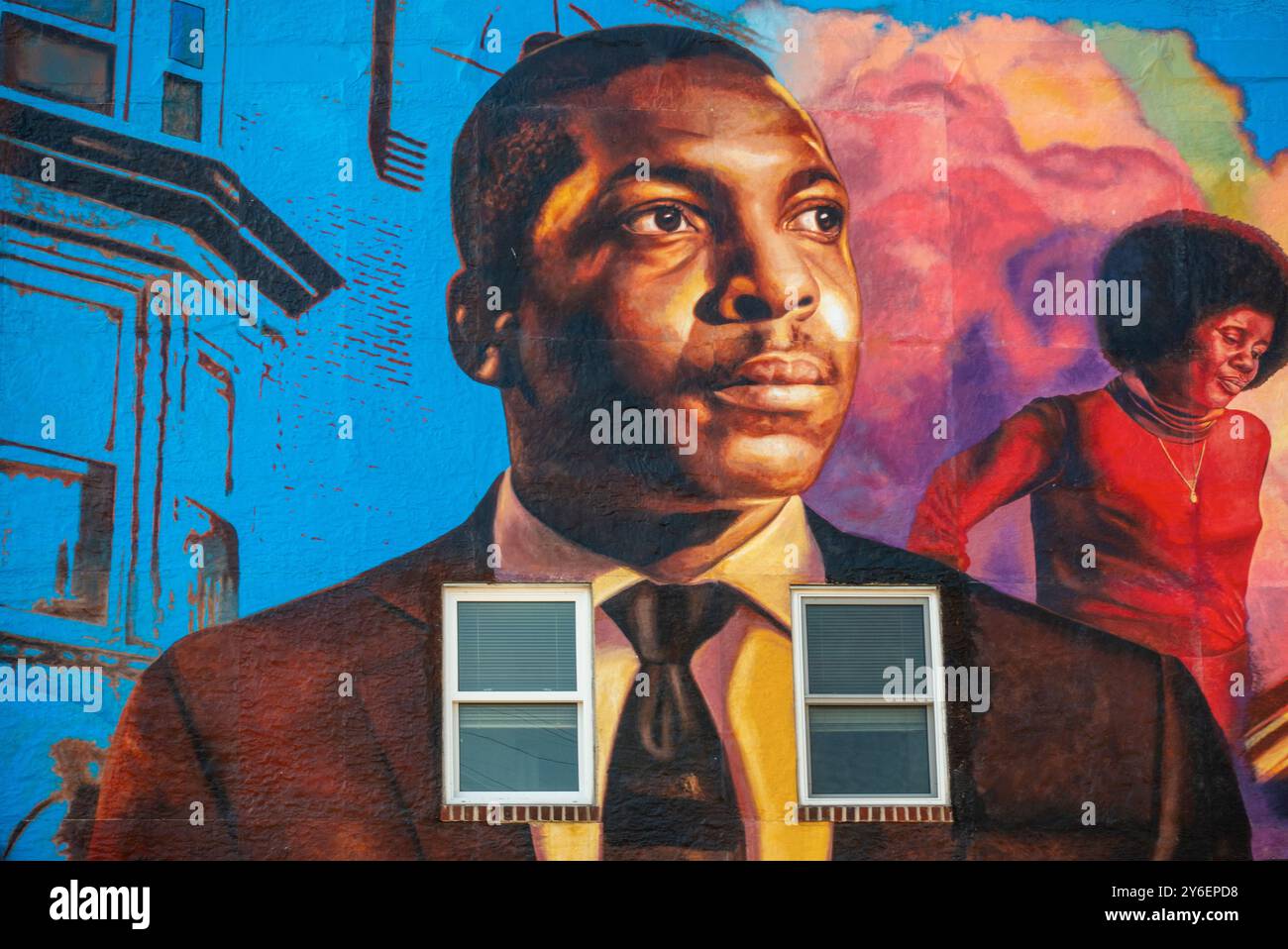 why we love Coltrane public mural on the side of a house north ...