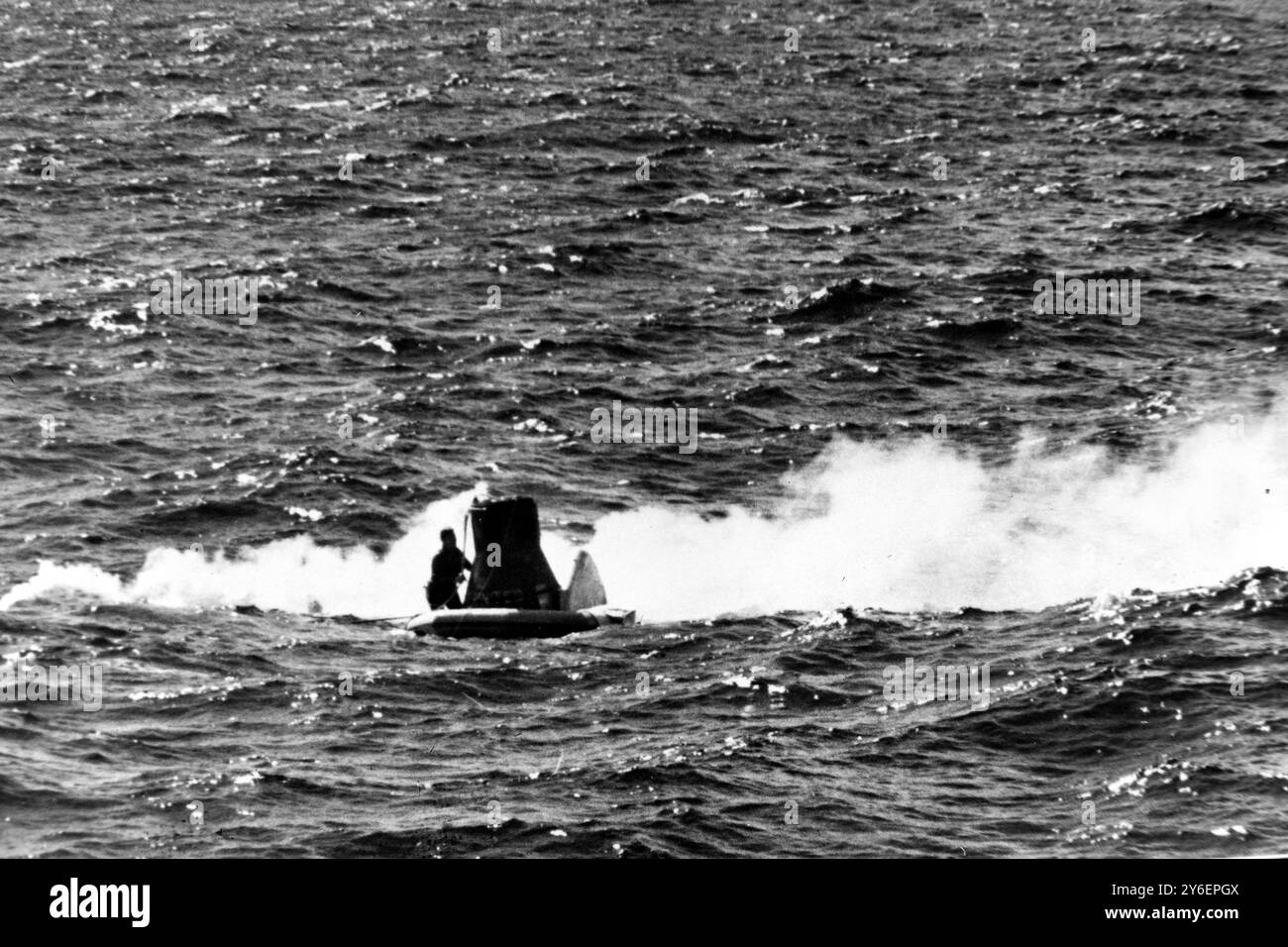 SPACE TRAVEL SIGMA 7 LANDING AFTER ORBITAL FLIGHT PARACHUTE DEPLOYED ...