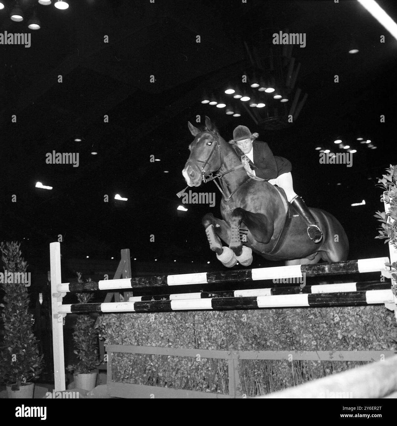 HORSEJUMPING HOBO WITH MISS GOODWIN TAKES FENCE ; 2 OCTOBER 1962 Stock ...