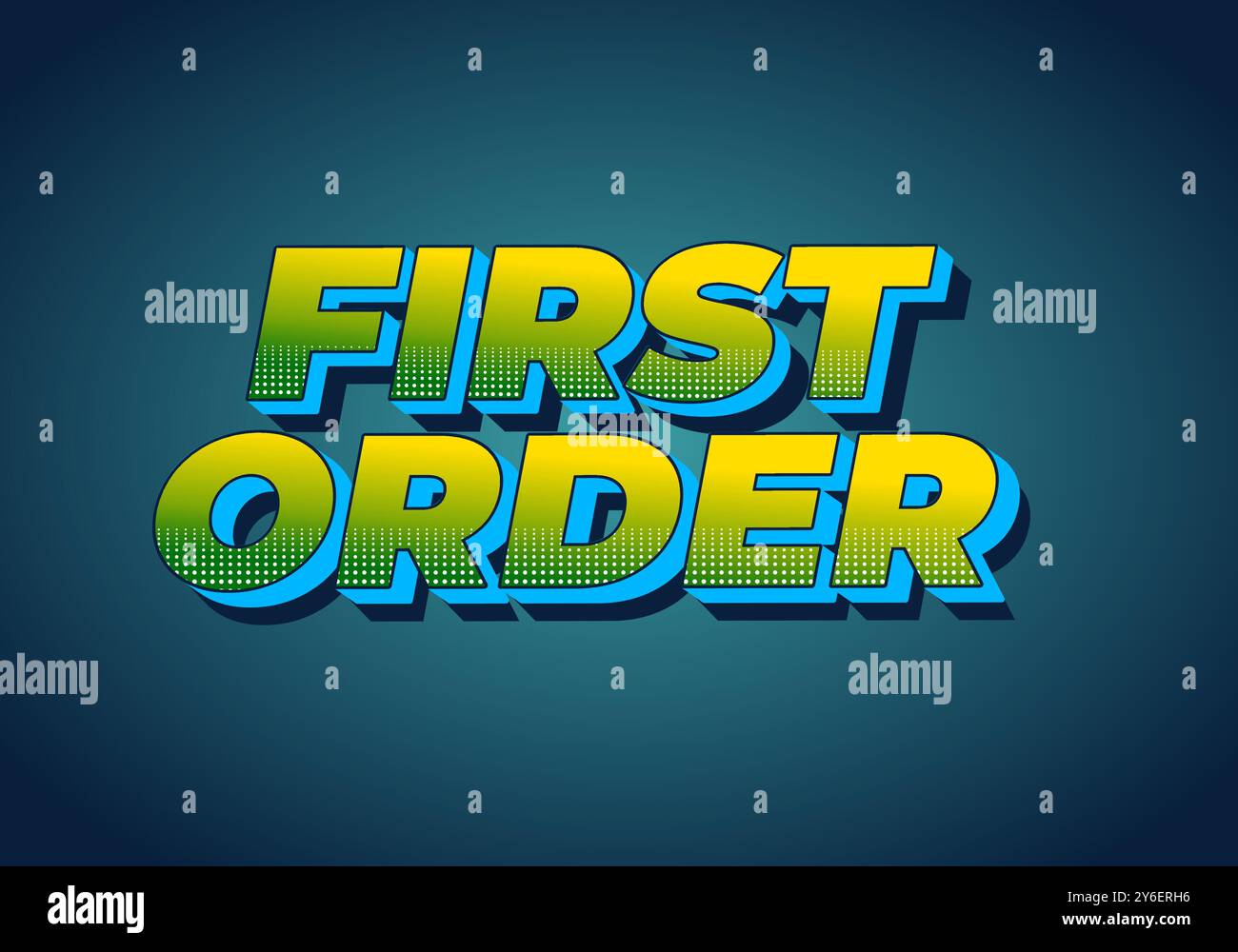 First order. Text effect design in 3D style with modern colors Stock ...