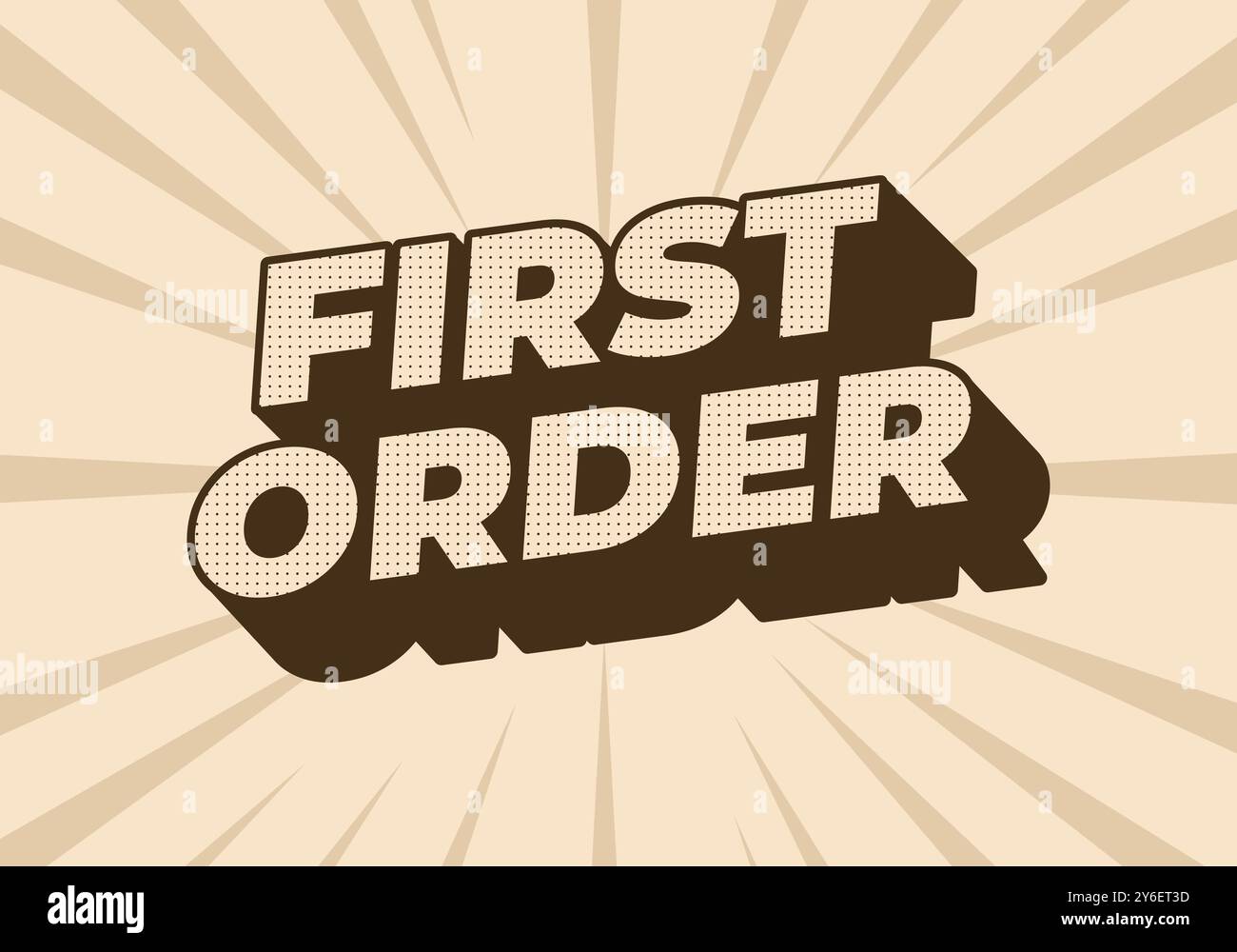 First order. Text effect design in 3D style with modern colors Stock ...