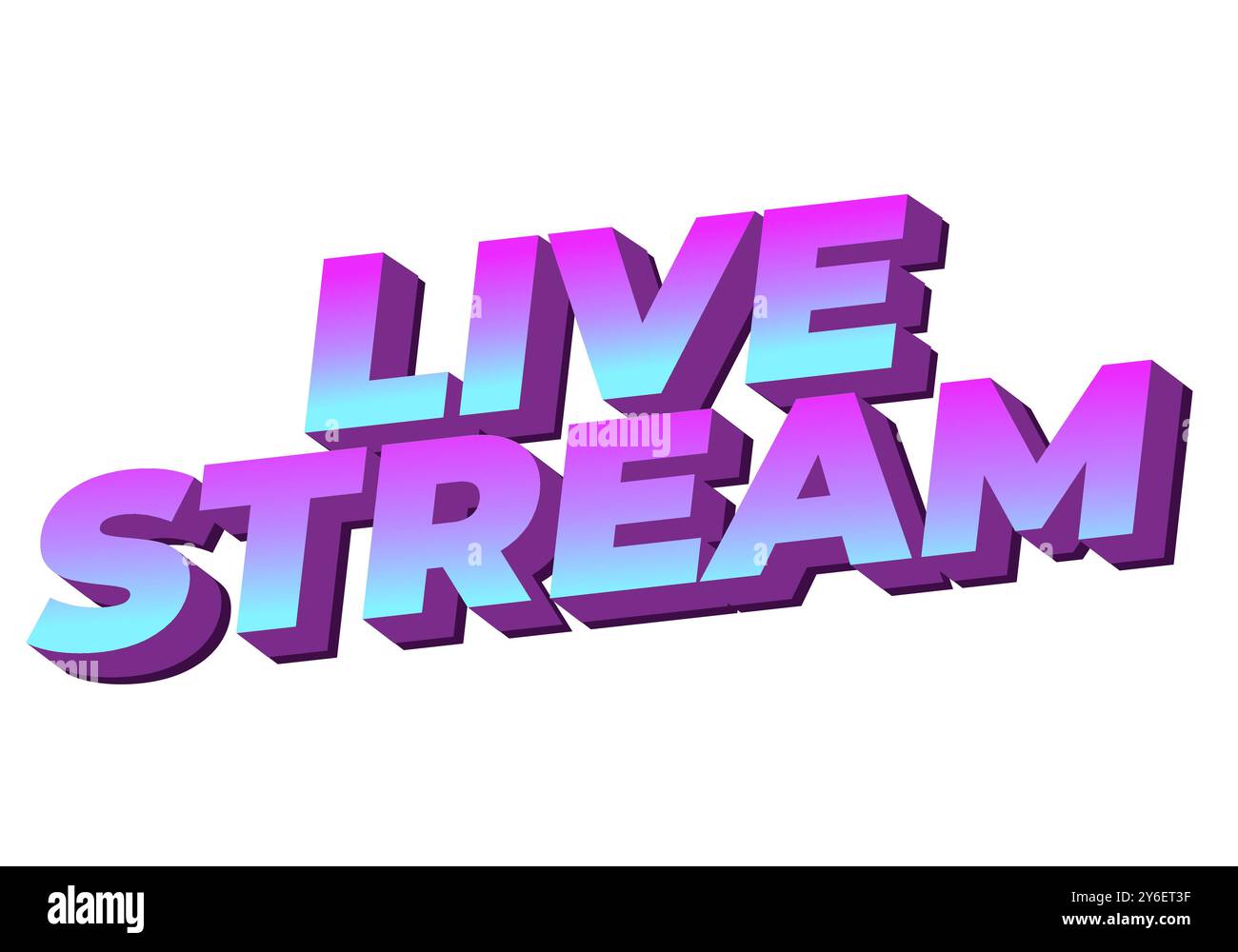Live stream. Text effect design in 3D style with modern colors Stock ...