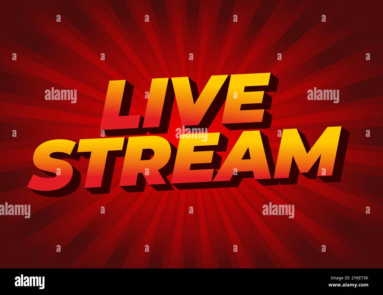 Live stream. Text effect design in 3D style with modern colors Stock ...