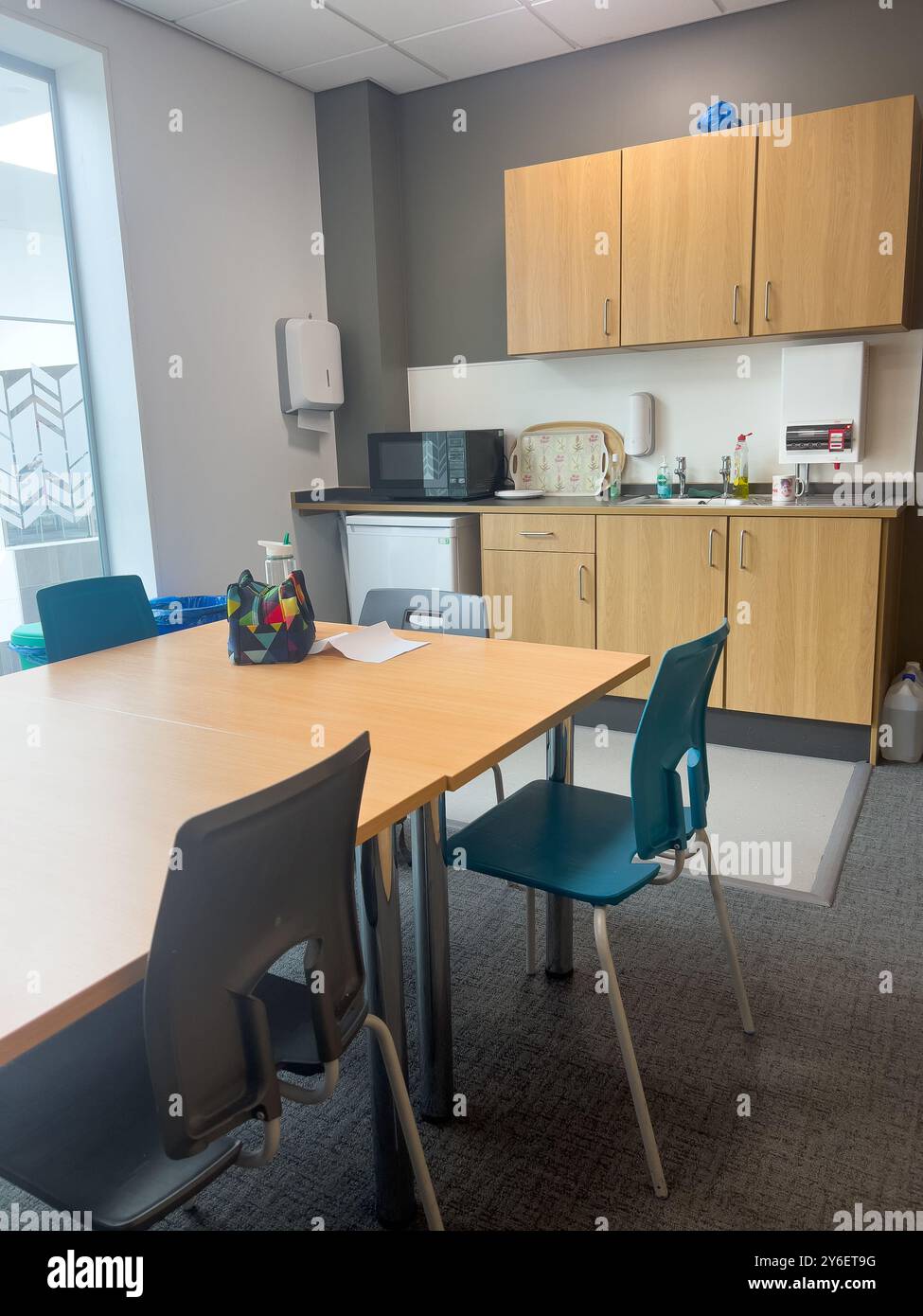 Conference meeting room table staffroom in school with kitchen Stock ...