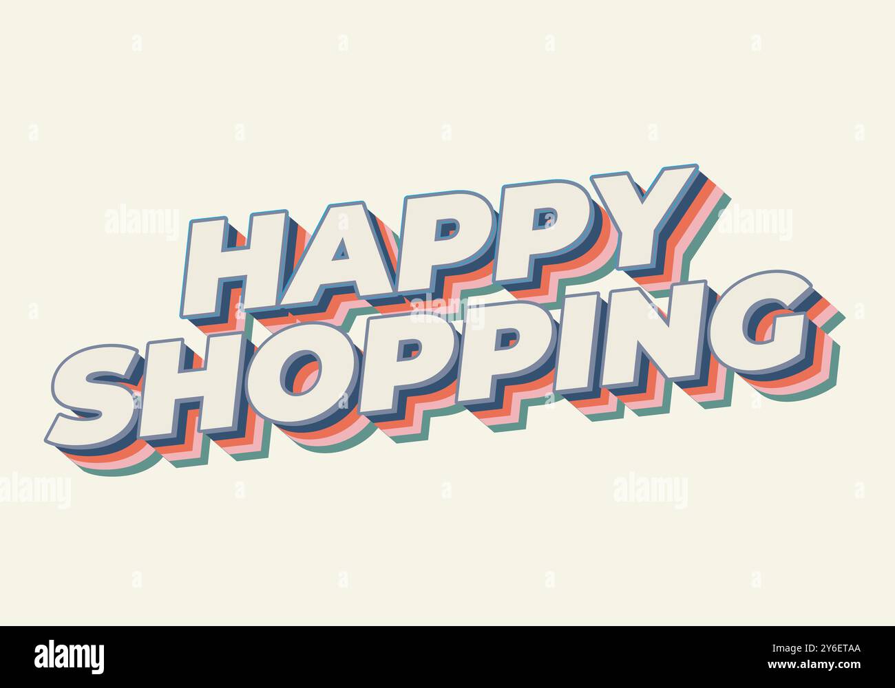 Happy shopping. Text effect design with 3D style and modern colors ...