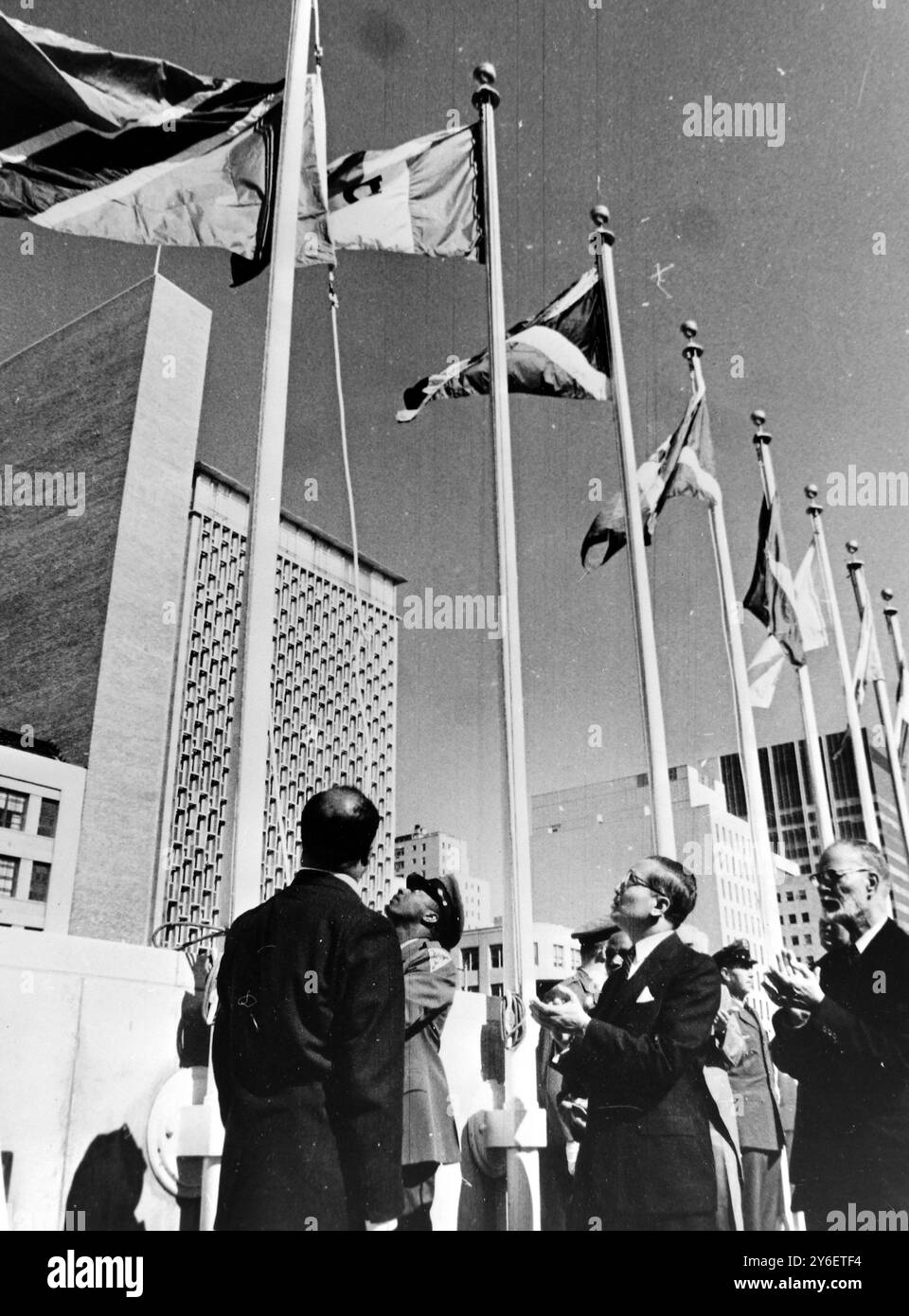 UN GENERAL SECRETARY U THANT RAISES THE FLAGS OF NEW NATIONS: BURUNDI ...