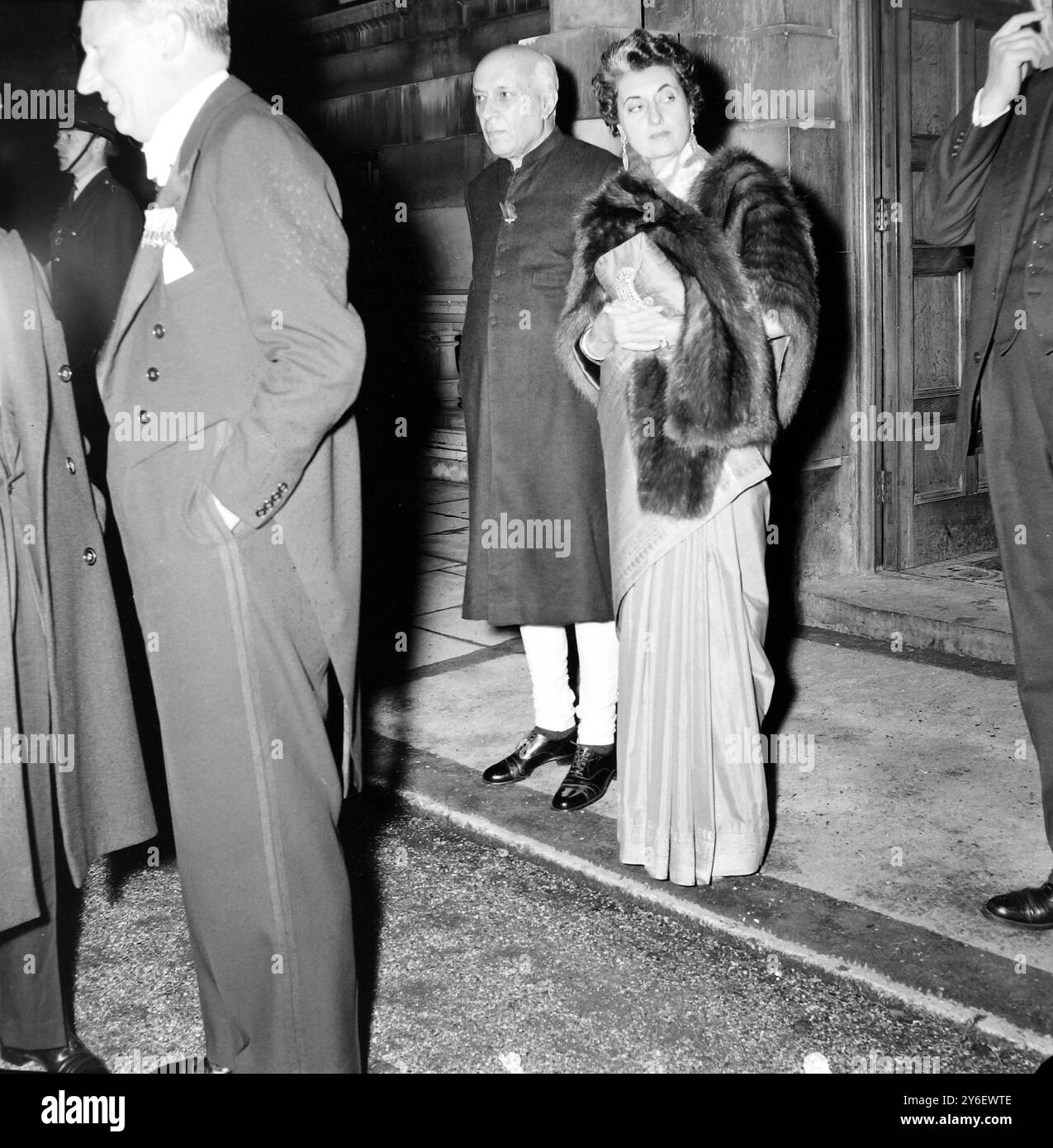 INDIRA GANDHI WITH FATHER INDIAN PREMIER JAWARHALAL NEHRU AT ADMIRALTY ...