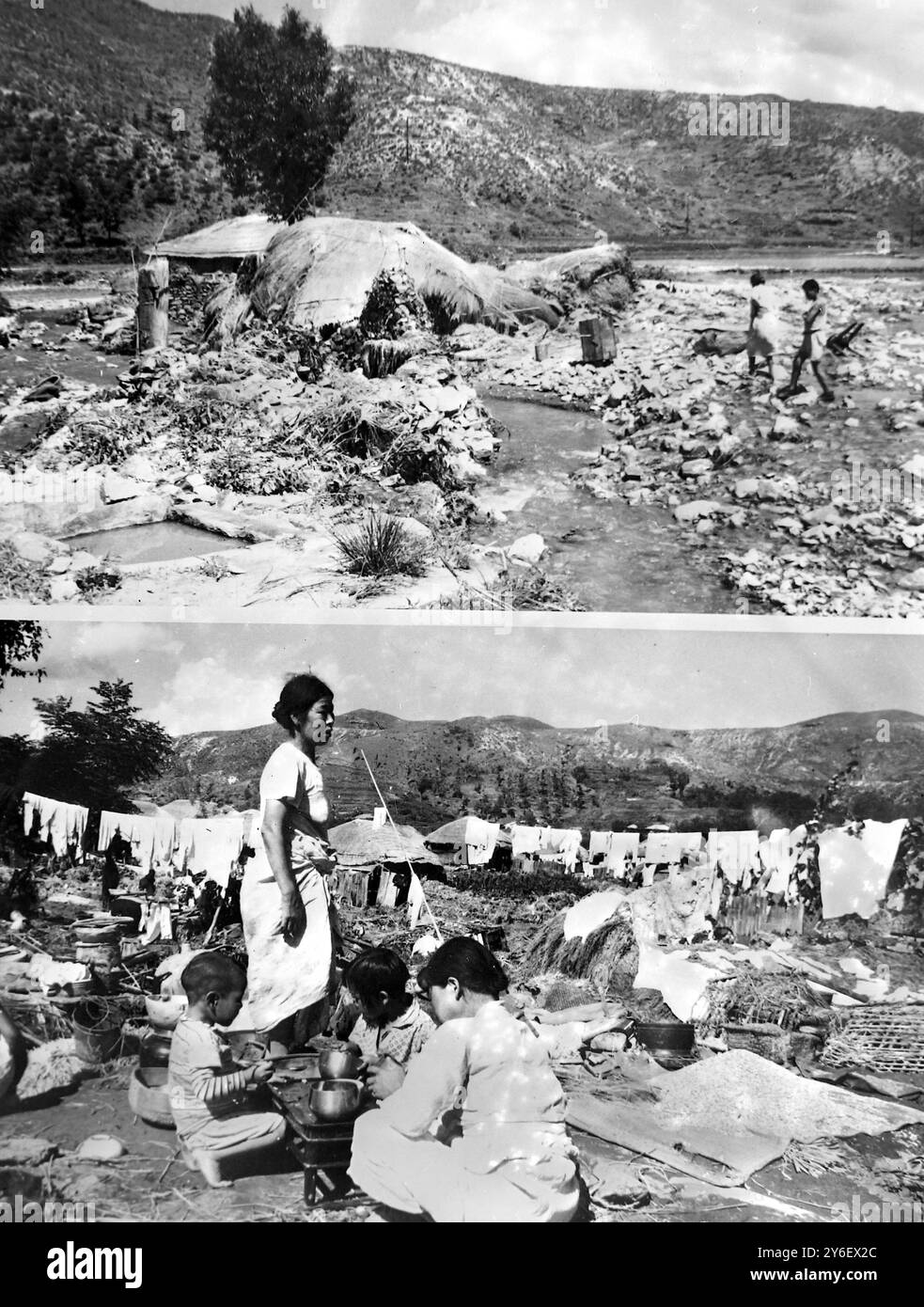 FLOODS DESTROYED FARM BUILDINGS IN SOUTH KOREA ; 10 SEPTEMBER 1962 ...