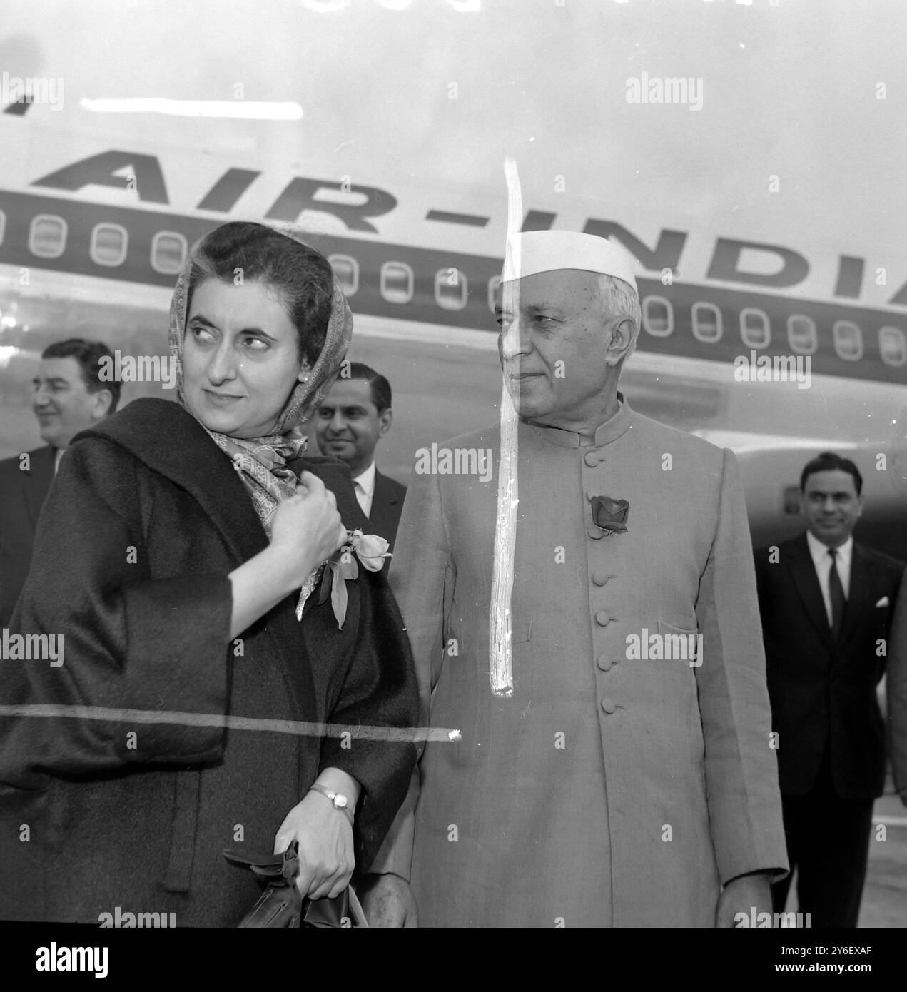 INDIRA GANDHI WITH FATHER INDIAN PREMIER JAWARHALAL NEHRU AT LONDON ...