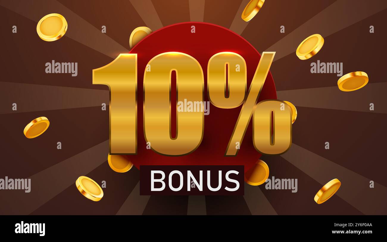 Cashback 10 percentage golden coins hi-res stock photography and images ...