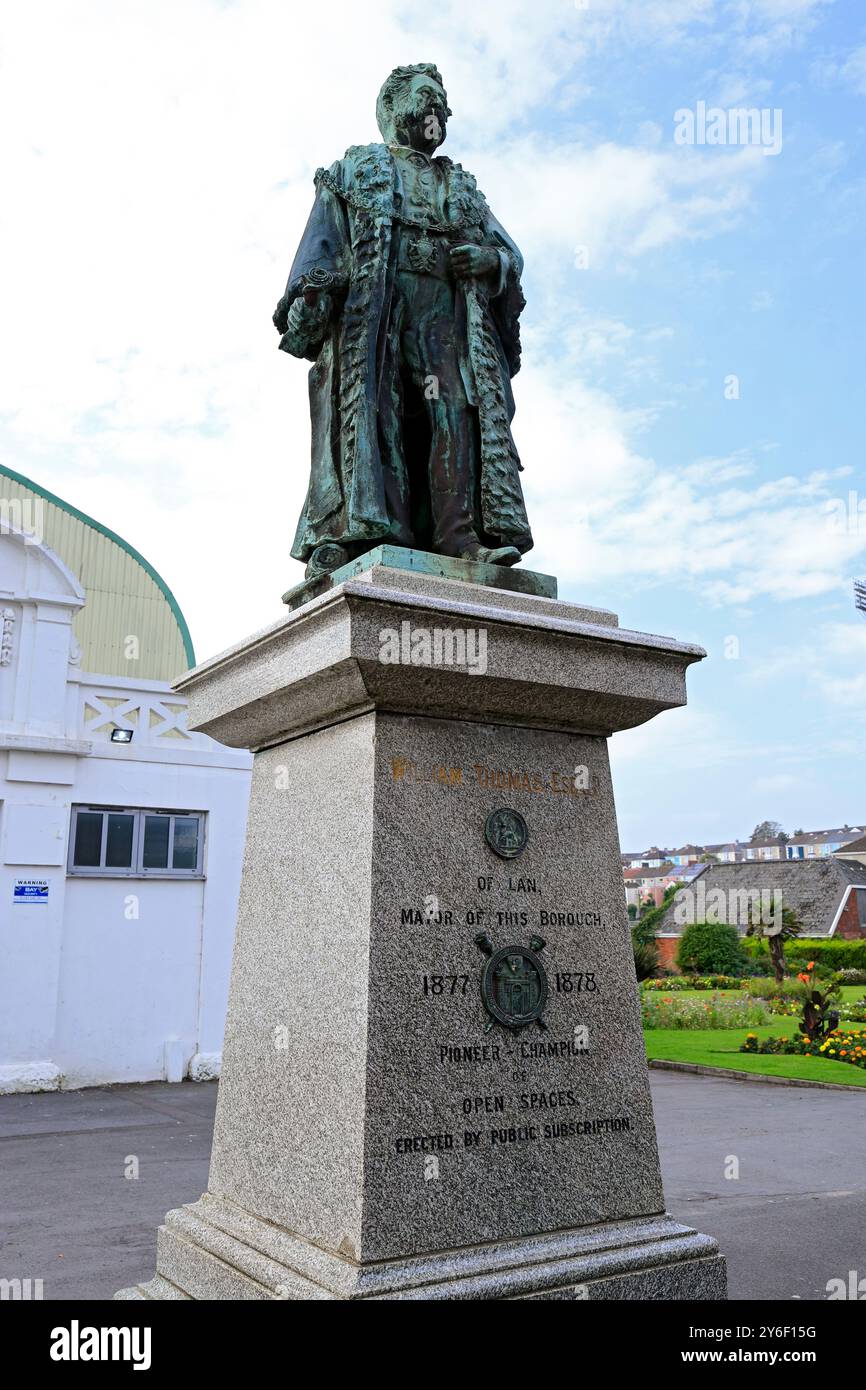Statue of William Thomas, Patti Pavilion, Victoria park, Swansea, South ...
