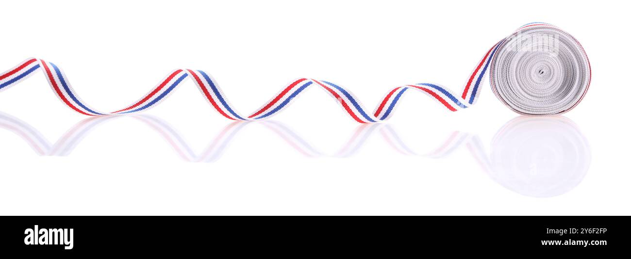 Ribbon in colors of Netherlands flag isolated on white Stock Photo - Alamy